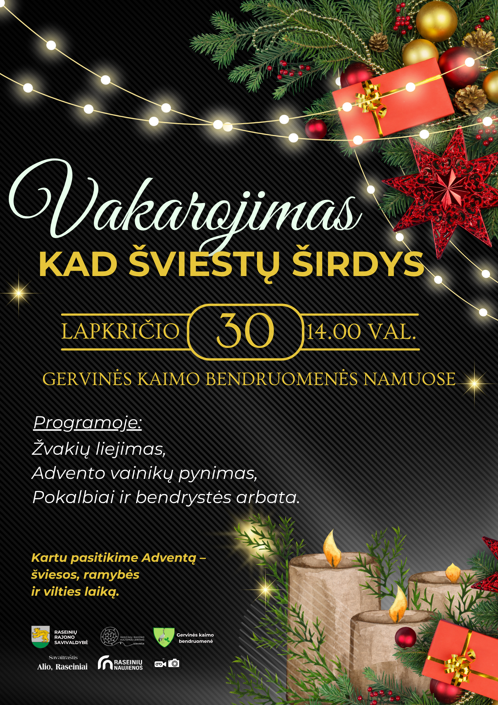 Advento vakarojimas „Kad šviestų širdys“ - Raseinių rajono kultūros centras